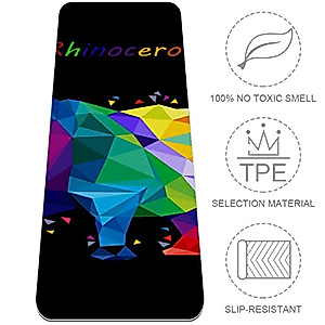 Yoga Mat, Yoga Mats for Home Workout, Workout Mat, Exercise Mats, Pilates Mat, Modern Colored Rhino