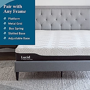 Lucid 10 Inch Hybrid Mattress – Bamboo Charcoal and Aloe Vera Infused- Memory Foam Mattress- Moisture Wicking – Odor Reducing