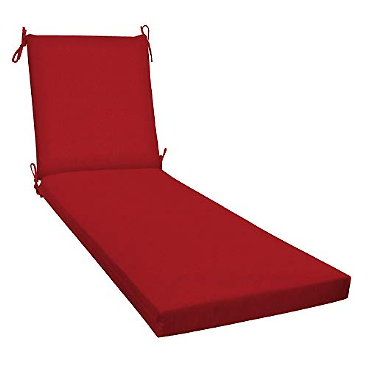 Honeycomb Indoor / Outdoor Textured Solid Scarlet Red Chaise Lounge Cushion: Recycled Polyester Fill, Weather and Stain Resistant Patio Cushions: 22.5" W x 70" L x 3.5" T, 1 Count (Pack of 1)