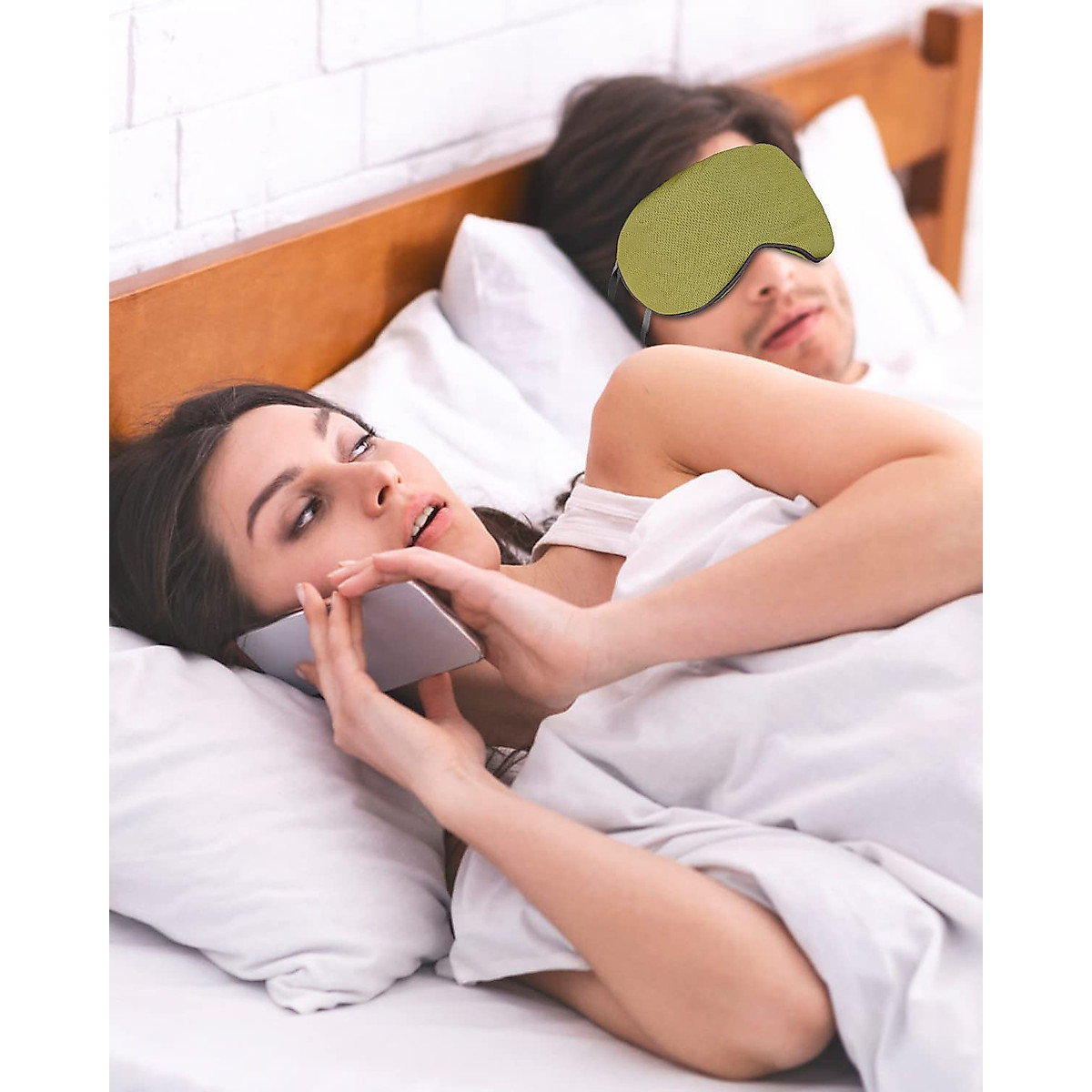 Hochoek Ice-Cold-Silk-Sleep-Mask Eyeshade Eye-Mask Eye-Cover - Double-Sided Warm and Ice-Cold Series (Classic Grey/Deep Rock Ash+Green/Beige+Dark Blue/Light Pink)