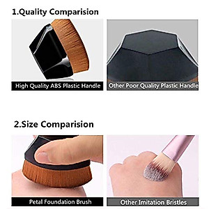 Focuschic Seamless Foundation Brush Suitable for Mixed Liquid, Cream or Powder Cosmetics No Trace Synthetic Makeup Brush with Storage Box (Black)