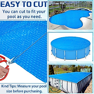 Amylove 7 ft x 7 ft Hot Tub Bubble Cover 16 Mil Hot Tub Solar Blanket Floating Spa Covers for Hot Tub Insulation Blanket Cover Heavy Duty Pool Solar Blanket for Outdoor Hot Tubs Inground Pools