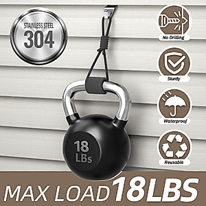 Goabroa Vinyl Siding Hooks, 10 Pack Heavy Duty Siding Hooks for Hanging Outdoor, No-Hole Needed Stainless Steel Siding Clips for Hanging Lights Decor