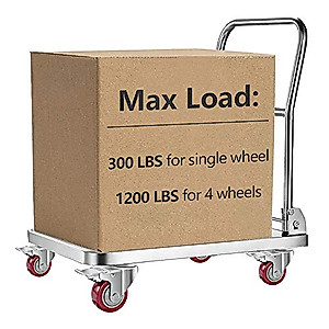 D&L 3 Inch Plate Swivel Casters Wheels 1400lbs Heavy Duty Casters with Brake Polyurethane Dual Locking Casters Set of 4 Red DL-I3-001R