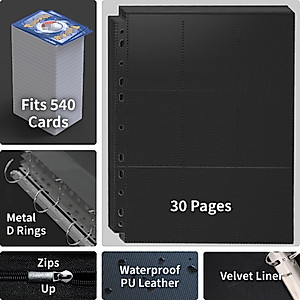 Rayvol Premium Trading Card Binder, 9 Pocket 540 Pockets Binder, Card Collection Album For Sports Cards and TCG