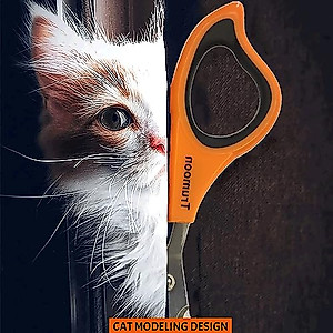 Trumoon Circular Cut Hole Cat Nail Clippers and Trimmers - Avoid Over Cutting Pet Nail Clippers for Hyperactive Cats Who Like to Struggle - Professional Grooming Tool for Cat Kitten (2mm-Orange)