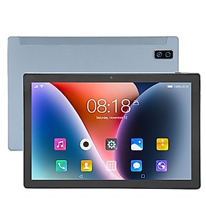 Vikye Android 10.1 Tablet, 10.1 Inch FHD Display, 8 Core CPU Processor, 6GB RAM 128GB ROM, 8MP 16MP Dual Cameras, 5G WiFi Tablet (US Plug 100‑240V) (Grey)