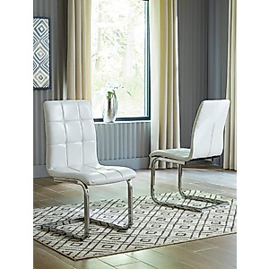 Ashley Furniture Madanere Faux Leather Dining Side Chair in White