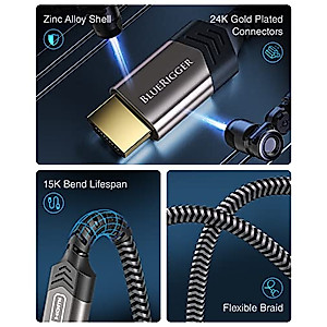 BlueRigger 4K HDMI Cable (25FT, 4K 60Hz HDR, High Speed 18 Gbps, Nylon Braided Cord) - Compatible with PS5/PS4, Xbox, Roku, Apple TV, HDTV, Blu-ray, PC