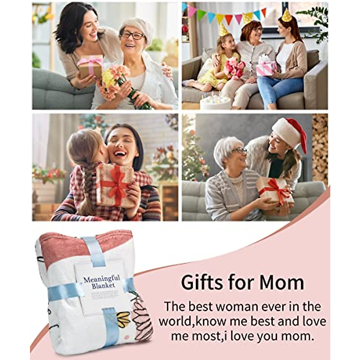 Petrala Gifts for Mom from Daughter, Mothers Day Birthday Gifts for Mom, 80" x 60" Soft Boho Mom Blanket, Best Unique Great Mothers Day Blanket Presents Gift from Husband Daugther, Mom Birthday Gifts