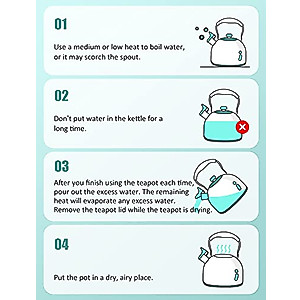 Tea Kettle, BELANKO 85 OZ / 2.5 Liter Whistling Tea Kettle, Tea Pots for Stove Top Food Grade Stainless Steel with Wood Pattern Folding Handle, Loud Whistle Kettle for Tea, Coffee, Milk - Turquoise