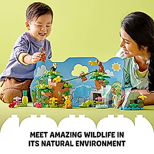 LEGO DUPLO Wild Animals of South America 10973 Educational Set - Featuring 7 Toy Animal Figures and Jungle Playmat, Early Learning and Motor Skill Toys for Toddlers, Girls, Boys, and Kids Ages 2+