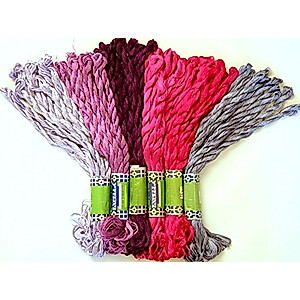 New ThreadNanny 60 Skeins of Silky SATIN Hand Embroidery Cross Stitch Floss Threads - Purple Tones Satin Cross Stitch Threads
