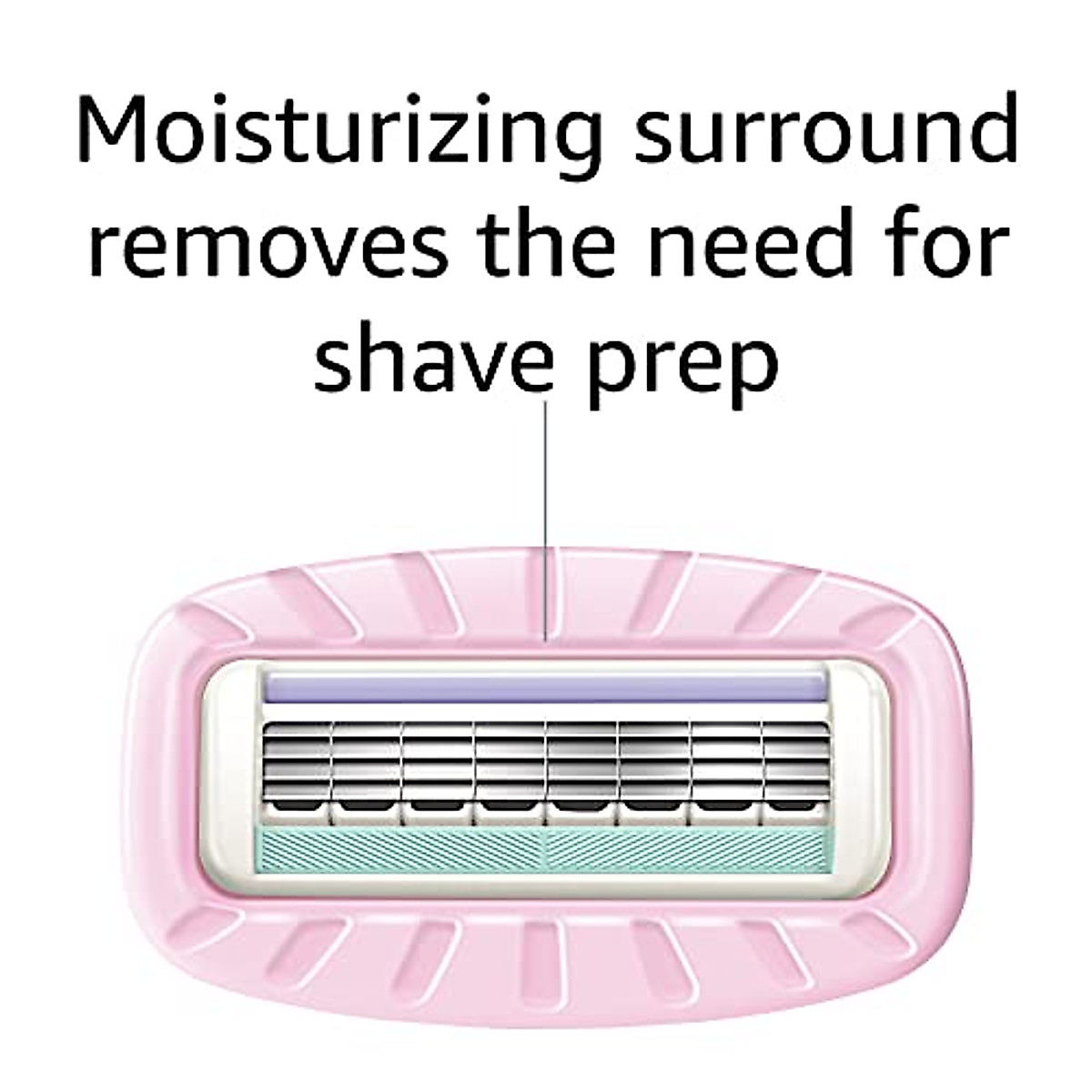 Amazon Basics Women's 4 Blade FITS Razor for Women, FITS Amazon Basics FITS Handle and Venus Handles, Moisturizing Surround, Includes 1 FITS Handle, 2 Cartridges & 1 Shower Hanger