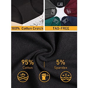 INNERSY Womens Underwear Cotton Hipster Panties Regular & Plus Size 6-Pack(Medium,Dark Vintage)