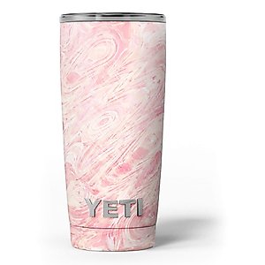 Design Skinz Pink Slate Marble Surface V42 - Skin Decal Vinyl Wrap Kit Compatible with The Yeti Rambler Cooler Tumbler Cups