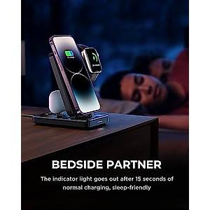 JOYROOM 4 in 1 Foldable Charging Station for iPhone Series 14/13/12/11/X/XS/XR/8/7/6/5,for AirPods Pro/3/2,Removable Charger for Apple Watch Ultra/8/7/6/SE/5/4/3/2 with 20W Adapter