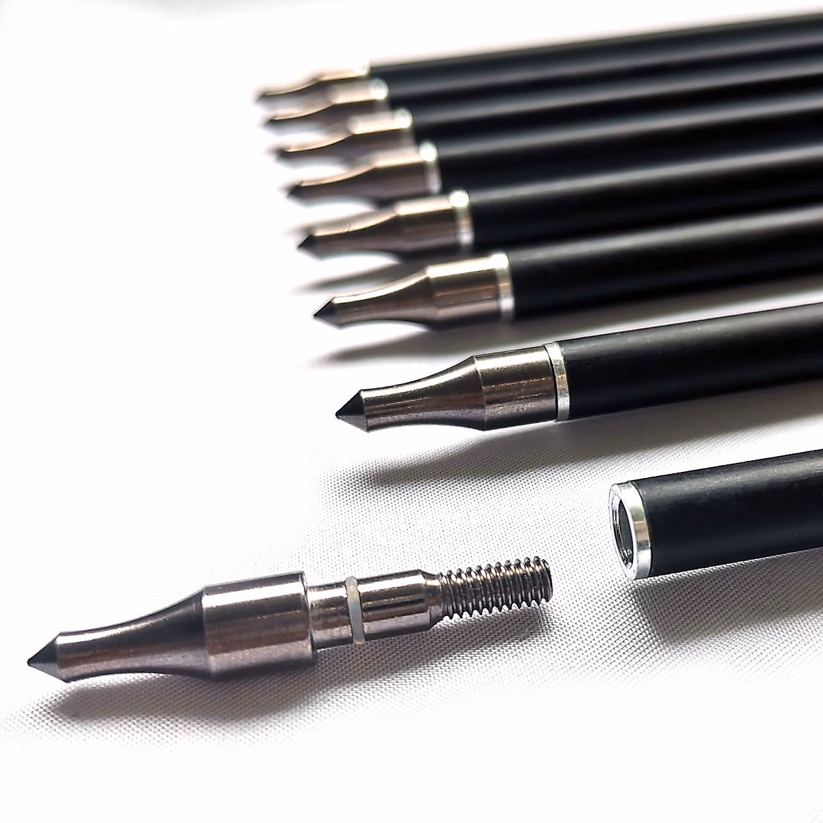 Musen Archery 30/28 Inch Carbon Practice Targeting Arrows with Removable for Youth Compound & Recurve Bow Target (Pack of 12)