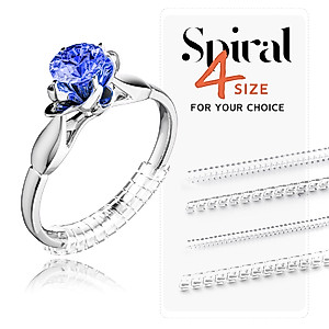 12 Pack Ring Size Adjuster for Loose Rings Invisible Transparent Silicone Guards Clip Noodle Jewelry Tightener Connector Fitter Resizer 4 Sizes Fit Almost Any Ring for Women and Men