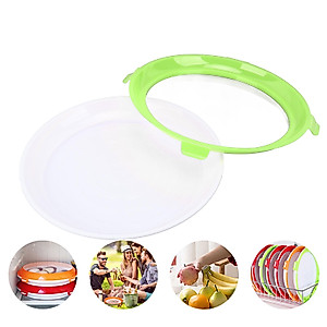 Food Preservation Tray, Stacking Food Storage Trays, Food Plastic Preservation Tray, Round Reusable Food Preserving Tray, Food Storage Containers for Food Preservation(Green)