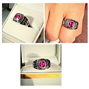 JNJ Customized class ring for ladies, sterling silver class ring for women high school or college-Square