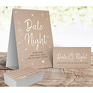 Your Main Event Prints Bridal Shower Games, Fun Activities, Kraft Minimalist Style (Date Night Game)