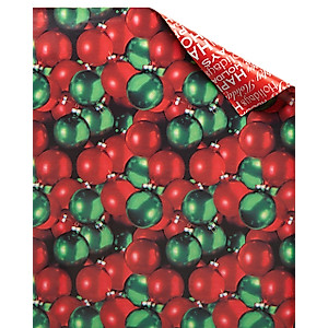 American Greetings 120 sq. ft. Vintage Christmas Wrapping Paper Bundle, Gingerbread, Ornaments, Peppermints (3 Extra Wide Rolls 40 in. x 12 ft.)