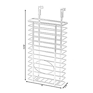Basicwise Cabinet Metal Plastic Grocery Bag Storage Holder, Chrome, Measurements: 8" W x 3. 75" D x 15. 75" H