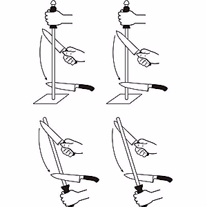 MAYMII Total 12" Length 8” Length Ceramic Rod with Handle Knife Sharpener Kitchen Sharpening Stick White