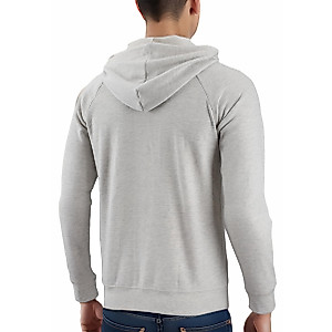 KNQR Men's Retro Athletic Workout Sports Full Zip Soft Fleece Running Hiking Sweatshirt Hoodie Heather Oatmeal XXL