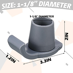 Beeveer 8 Pcs Walker Ski Glides Heavy Duty Coaster Skis Plastic Drive Walker Parts Walker Accessories Fit Walker Feet Glides for 1 1/8 Inch Tubes Seniors Folding Walkers (Gray)