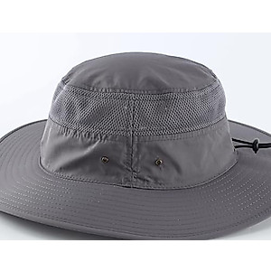 Home Prefer UPF 50+ Men's Sun Hat Wide Brim Bucket Hat UV Sun Protection Hat for Mens Fishing Hat Womens Beach Safari Hat for Garden Golf (Dark Gray)