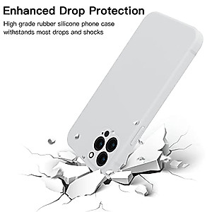 KPKHDI iPhone 13 Pro Max Case Compatible with iPhone 13 Pro Max Matte Silicone Stain Resistant Cover with Full Body Protection Anti-Scratch Shockproof Case 6.7 inch (White)
