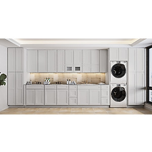 LOVMOR 27" Bathroom Vanity, Kitchen Base Cabinet, Single Sink Storage Unit, Pedestal Sink Storage Cabinet, Large Capacity for Laundry Room, Kitchen, Shower Room & Utility Room