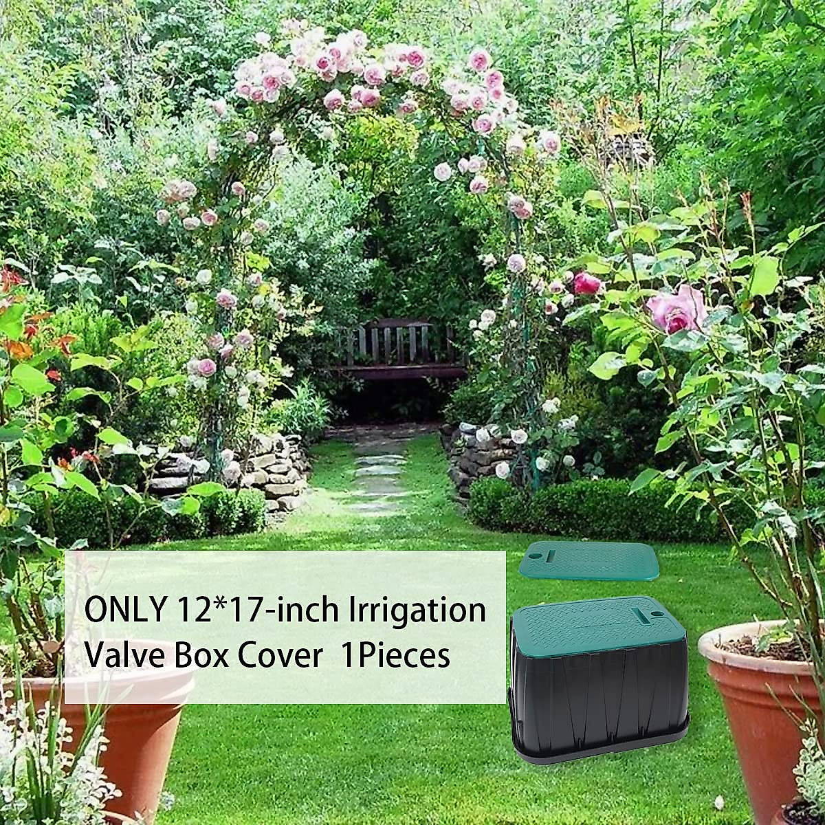 DVECUE Sprinkler Valve Box Cover Outer Diameter 12x17 Inch Irrigation Control Valve Box Replacement Lid Rectangular One Pieces