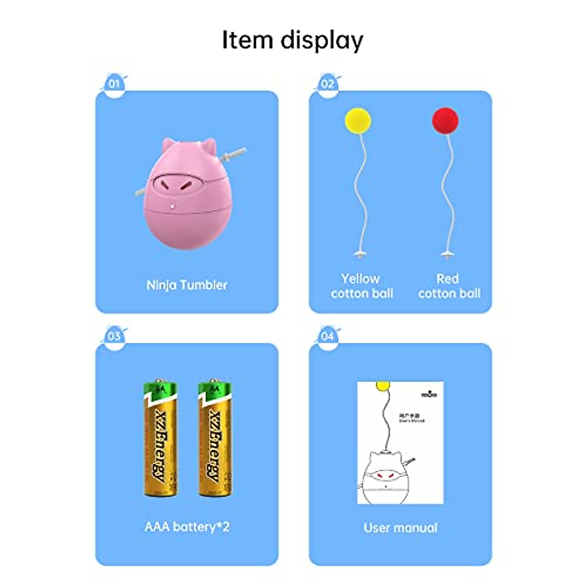 Automatic Ball Toy for Indoor Cats, Clearance Motion Activated Interactive Simulation Rotating Timing Ninja Toys …