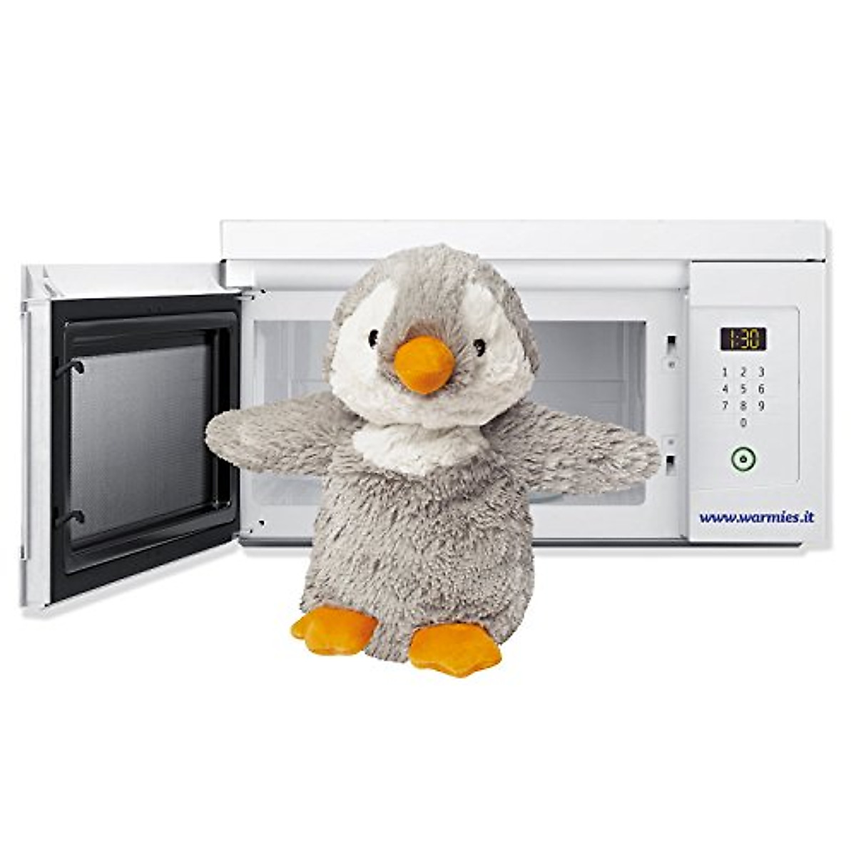 Intelex Warmies Microwavable French Lavender Scented Plush Grey Penguin, 5.91 x 5.91 x 9.84 inches