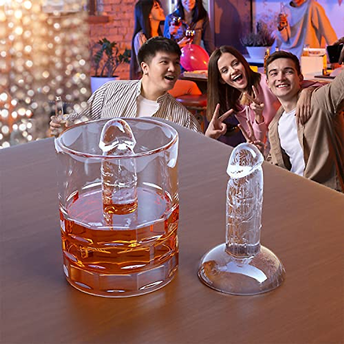 2 Pack Silicone Ice Cube Tray, Novelty Ice Cube Tray with Lid Cocktail Party Ice Maker Tray for Parties, Events, Holiday Gifts, Gift Exchange, Whiskey Drinkers, Home Bars, Bartenders