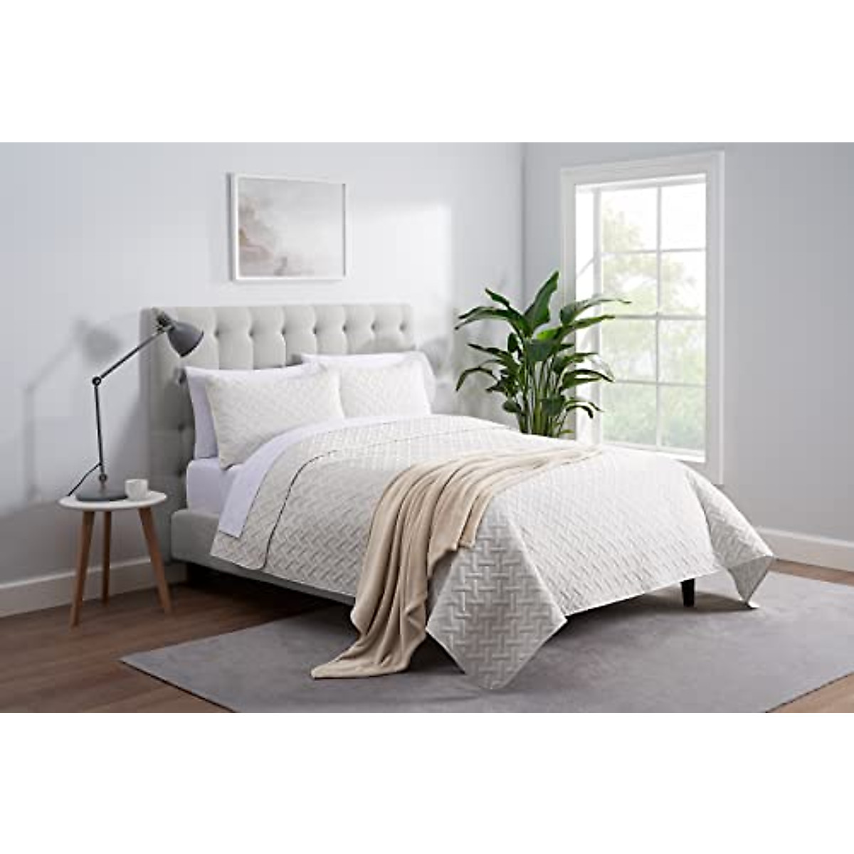 SERTA Cozy Plush Thick Fuzzy Super Soft Lightweight Throw Blanket for Bed, Couch, or Travel, Twin (60 in x 80 in), Taupe