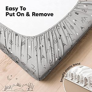 2-Pack Organic Crib Sheets for Boys, Girls - Jersey Fitted Crib Sheet, Baby Crib Sheets Neutral, Crib Mattress Sheet, Cotton Crib Sheets, Soft Baby Sheets for Crib, Unisex Crib Fitted Sheet (Woodland)