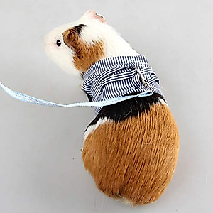 POPETPOP Ferret Harness - Small Animals Outdoor Walking Vest Harness with Lead Leash Set Rabbit Hedgehog Ferret Guinea Pigs Piggies Squirrel Kitten Puppy Comfort Clothes - Blue Small