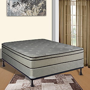 Continental Sleep Victoria Queen Mattress Set With 11" Euro Top Orthopedic Mattress & Box Spring - Cozy Teddy Bear Fabric