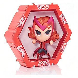 WOW! PODS Avengers Collection - Scarlet Witch | Superhero Light-Up Bobble-Head Figure | Official Marvel Collectable Toys & Gifts,4 inches