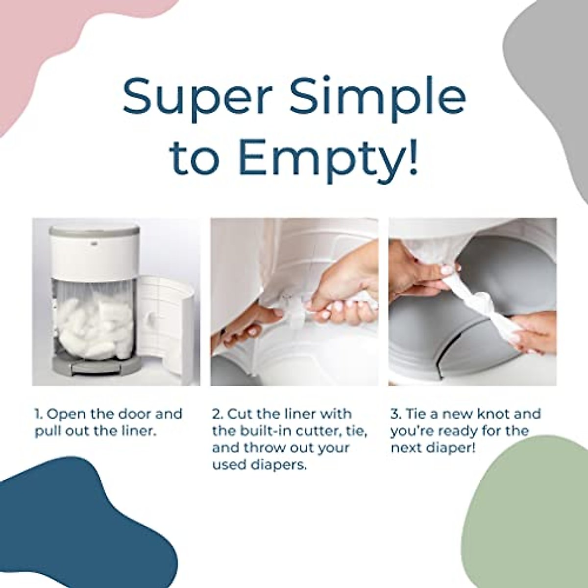 Dekor Classic Diaper Pail Biodegradable Refills | 2 Count | Most Economical Refill System | Quick and Simple to Replace | No Preset Bag Size – Use Only What You Need | Exclusive End-of-Liner Marking