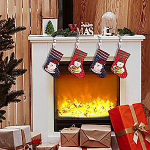WISTOLL Christmas Stocking Holders for Mantle Set of 4 Mantel Decor Hooks with Non-Slip Stickers