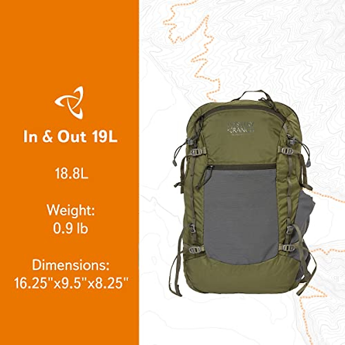 Mystery Ranch In and Out Backpack - Lightweight Foldable Pack, Forest Green, 19L