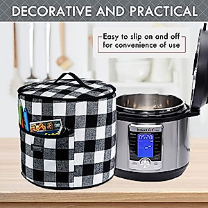 BAGSPRITE Dust Cover Compatible with Instant Pot 6 Quart-Appliance Covers- Insulated Pressure Cooker Cover with Pockets for Kitchen Accessories