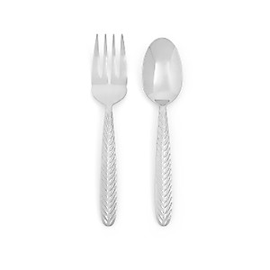 Portmeirion Botanic Garden Set of 2 Salad Servers | Flatware Serving Utensils | Premium Food Grade 18/10 Stainless Steel | Measures 8.6 Inches | Dishwasher Safe