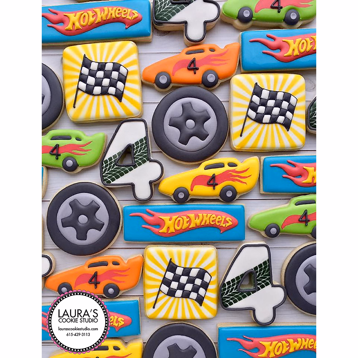 Hwy Route 66 Cookie Cutter 5 Piece Set from The Cookie Cutter Shop - Circle Wheel/Tire, Flag, Route 66 Sign, Square Plaque, Race Car Cookie Cutters – Tin Plated Steel Cookie Cutters