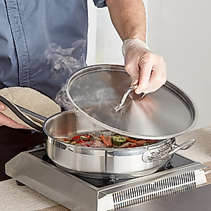 TrueCraftware- 5 Qt. Stainless Steel Sauté Pan with Lid and Welded Hollow Handle- Chef Cooking Pan Egg Pan Fry Pan Omelet Pan Sauté Pan Cookware NSF Certified